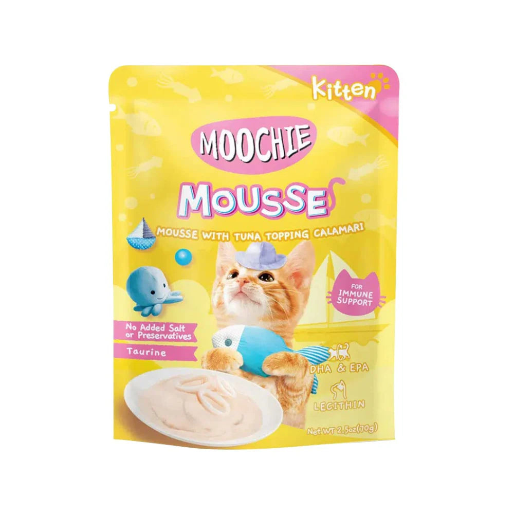 Moochie Mousse with Tuna Topping Calamari Wet Cat Food – 70G